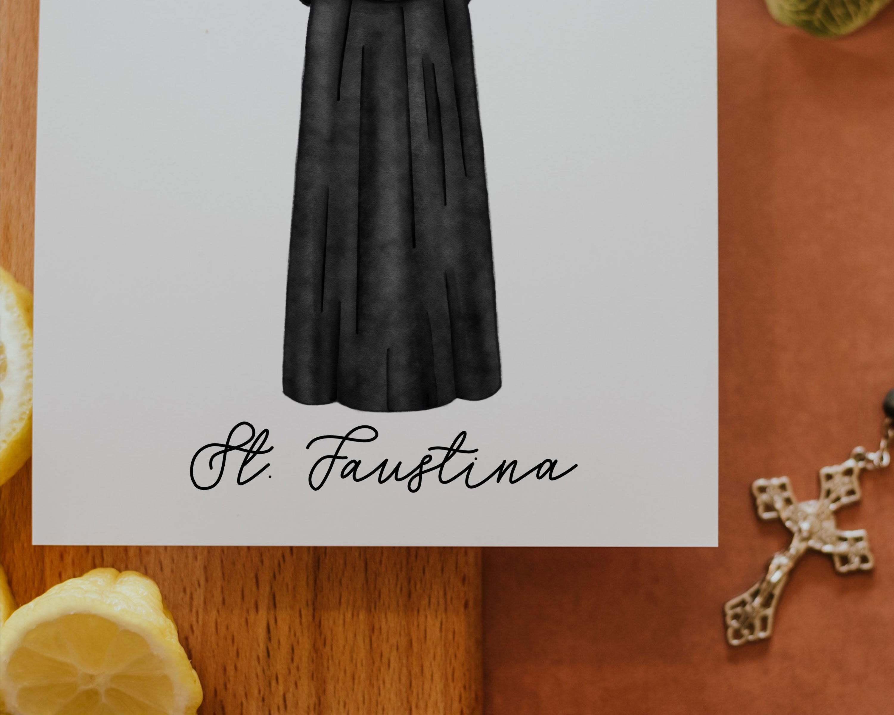 Saint Faustina Divine Mercy Saint Print Saint Card - Etsy