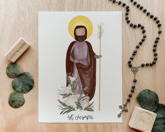 Saint Joseph Saint Print Saint Card Catholic Gift | Etsy