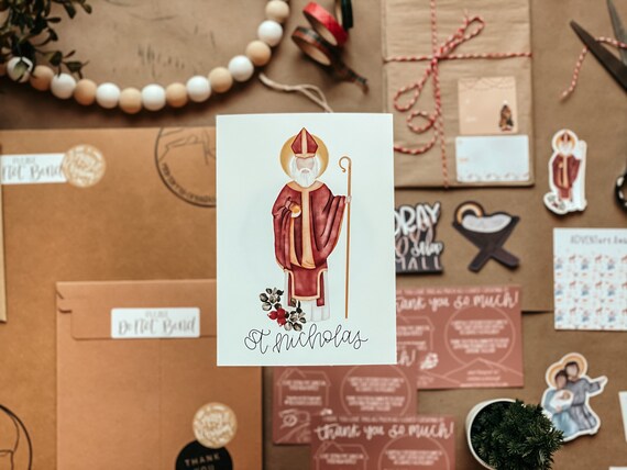 Saint Nicholas Saint Card Saint Print Catholic Gift | Etsy
