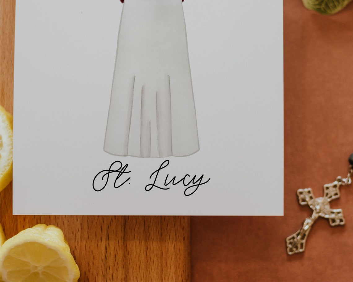 Saint Lucy Saint Print Saint Card Catholic Gift | Etsy