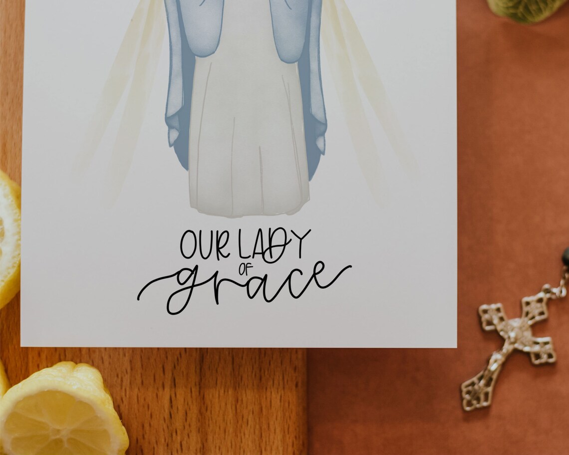 Our Lady of Grace Saint Print Saint Card Catholic Gift | Etsy