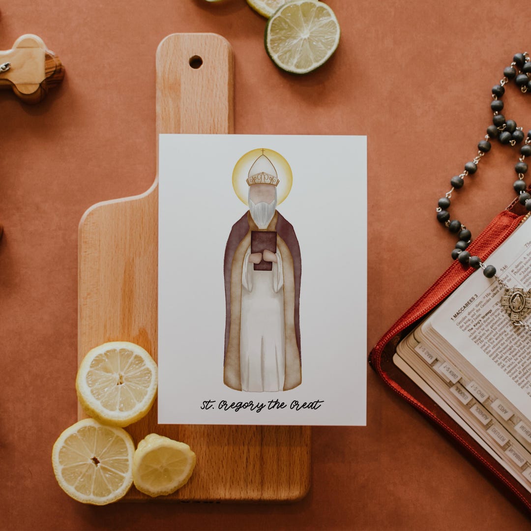 Saint Gregory the Great | Saint Card | Saint Print | Catholic Gift - Etsy