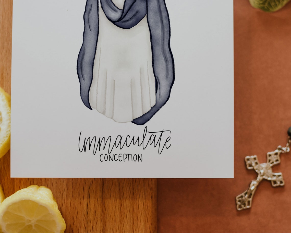 Immaculate Conception Saint Card Saint Print Catholic | Etsy