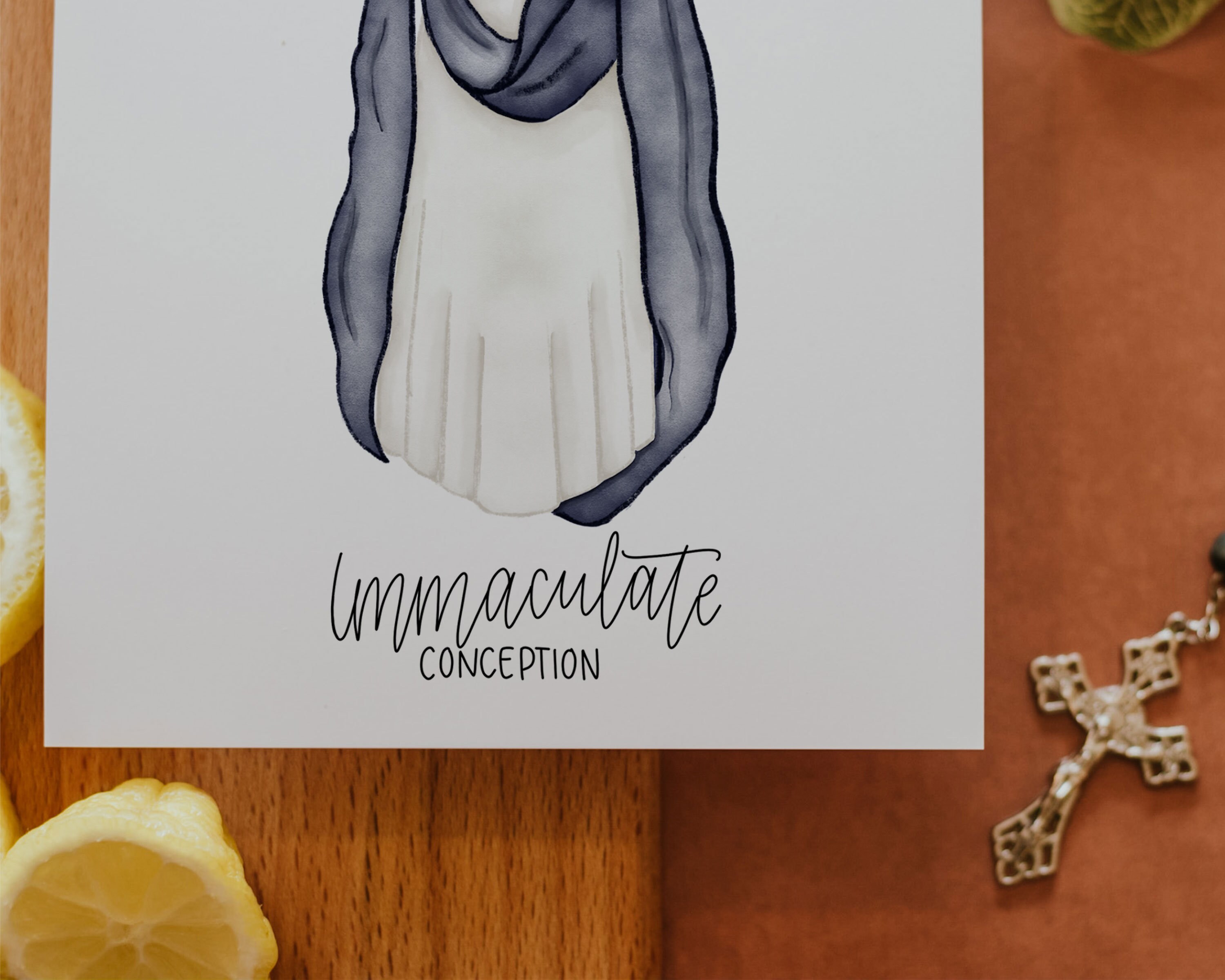 Immaculate Conception Saint Card Saint Print Catholic | Etsy