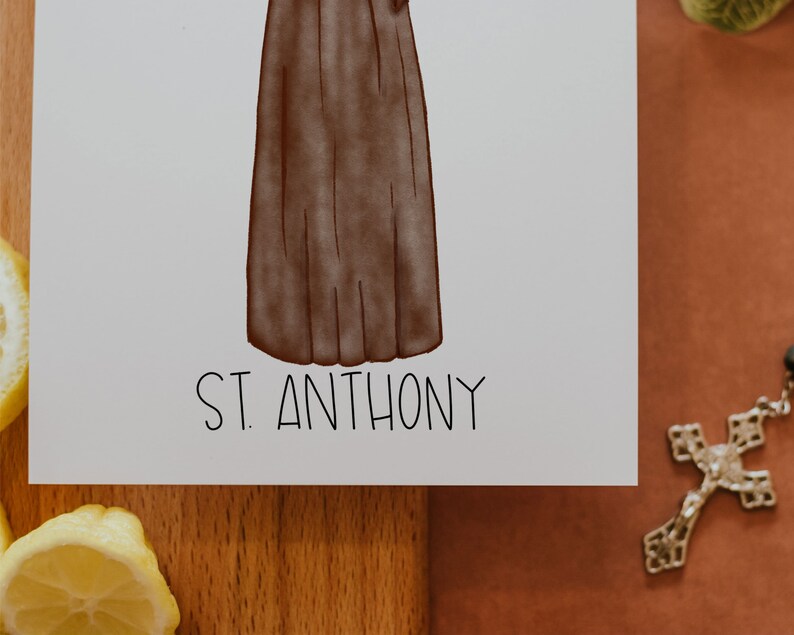 Saint Anthony Saint Card Saint Print Catholic Gift - Etsy