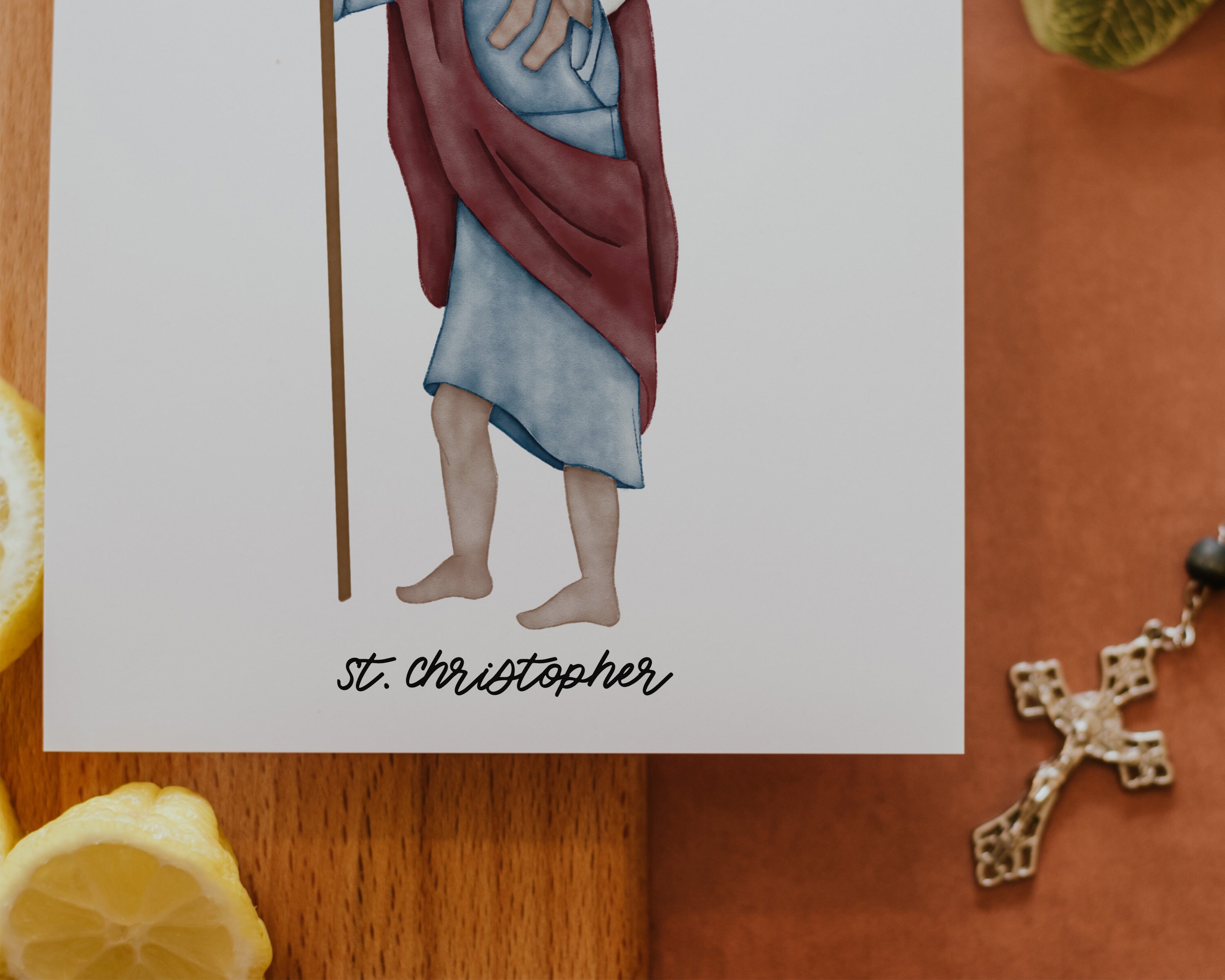 Saint Christopher | Saint Print | Saint Card | Catholic Gift - Etsy