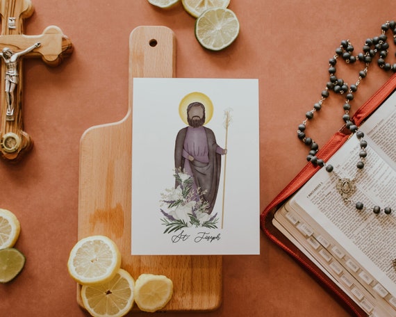 Saint Joseph Saint Print Saint Card Catholic Gift - Etsy