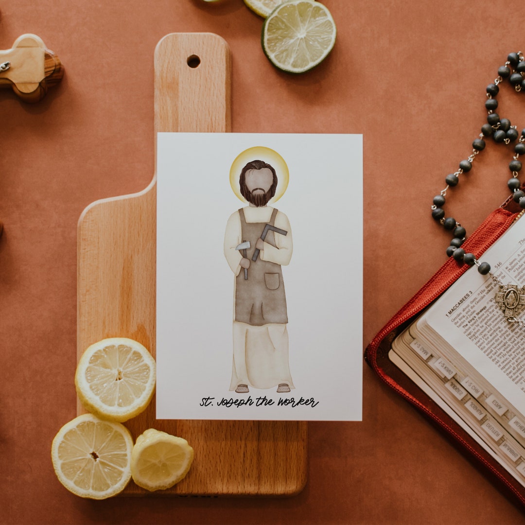 Saint Joseph the Worker | Saint Print | Saint Card | Catholic Gift - Etsy