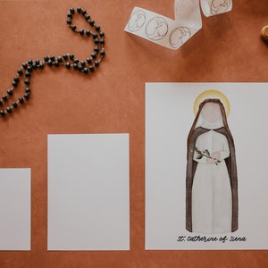 Saint Catherine of Siena | Saint Print | Saint Card | Catholic Gift - Etsy