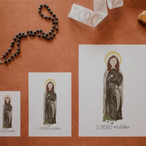 Saint Brigid of Kildare Saint Card Saint Print Catholic - Etsy