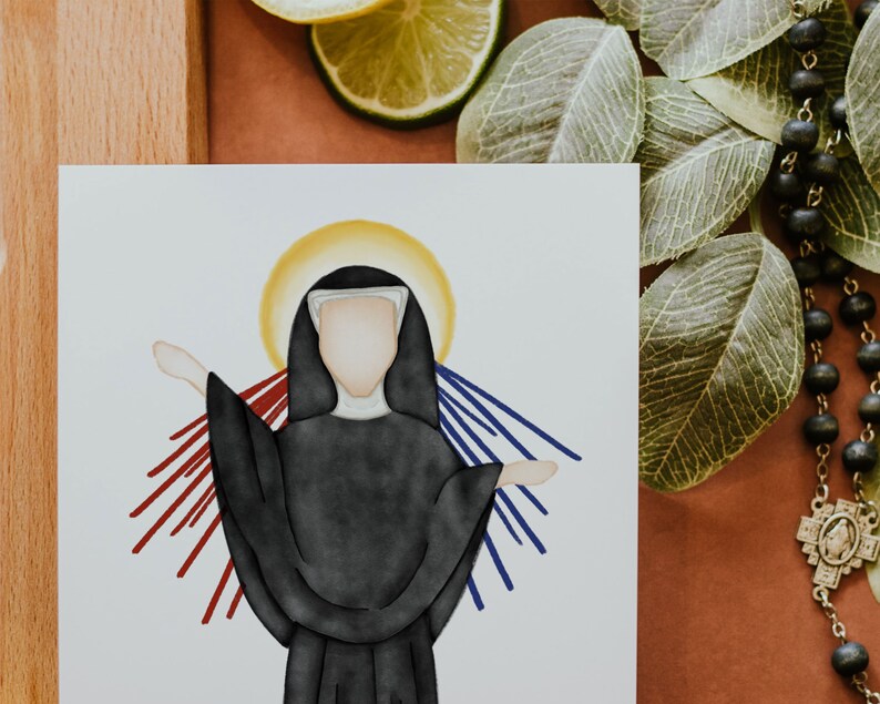 Saint Faustina Divine Mercy Saint Print Saint Card - Etsy