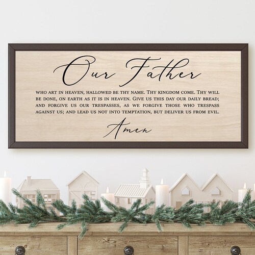 Our Father Sign Our Father Who Art in Heaven Christian Wall - Etsy