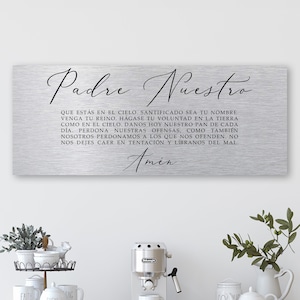 Our Father Prayer Print, Padre Nuestro Metal Sign, Spanish the Lord's ...