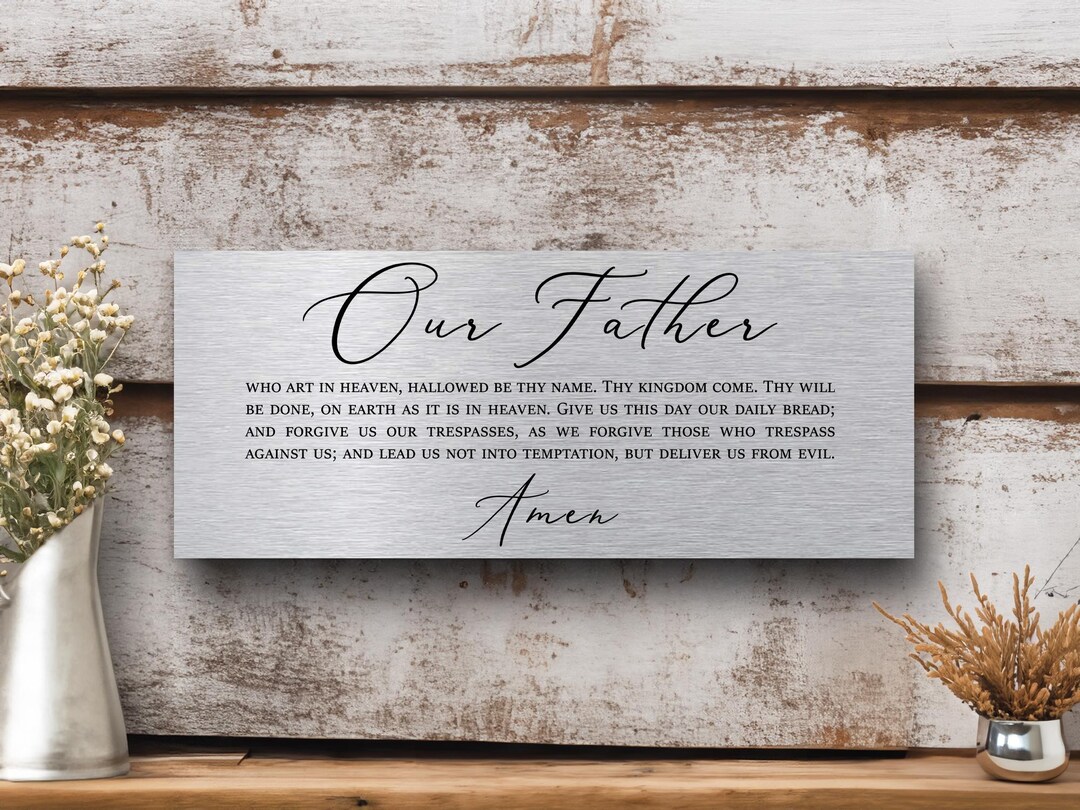 The Lords Prayer Wall Art, Our Father Metal Sign, Scripture Wall Decor ...
