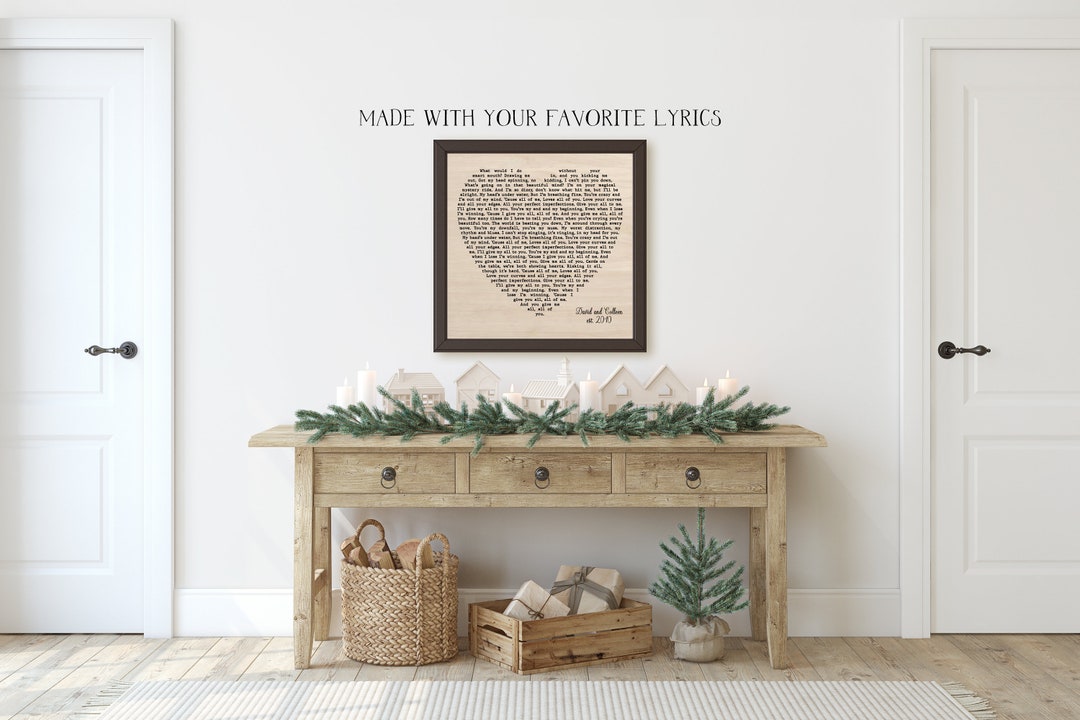 Wedding Song on Wood, Wedding Song Sign, First Dance Lyrics Gift ...