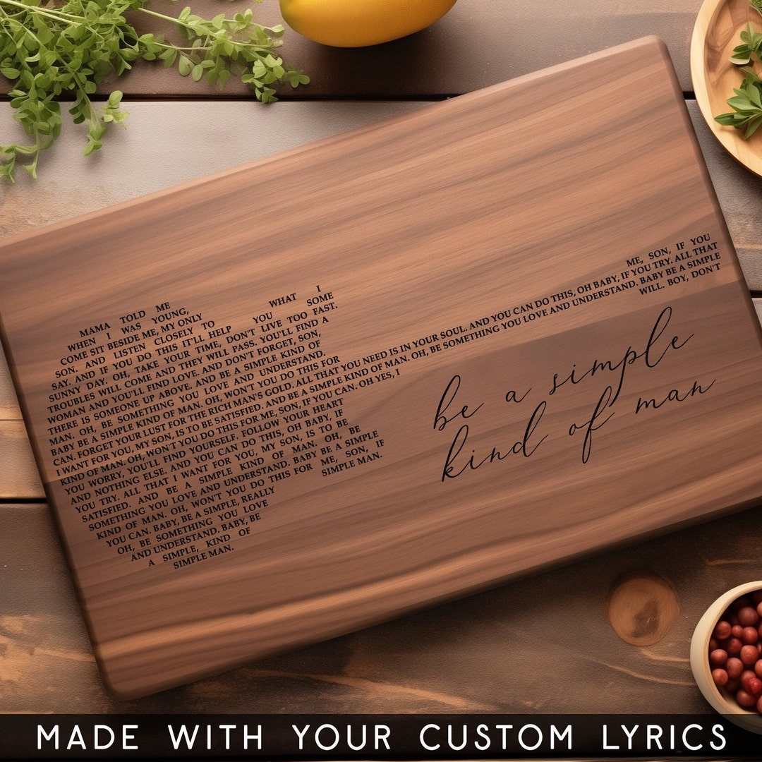 Wedding Song Lyrics Gift, Personalized Cutting Board, Custom Song ...
