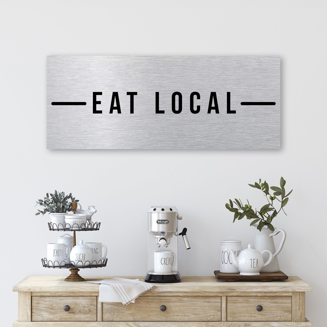 Eat Local Metal Farmhouse Sign Gift for Cook Kitchen Wall - Etsy