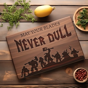 Funny RPG Cutting Board, Engraved Wood Chopping Board, Gift for Gamer ...