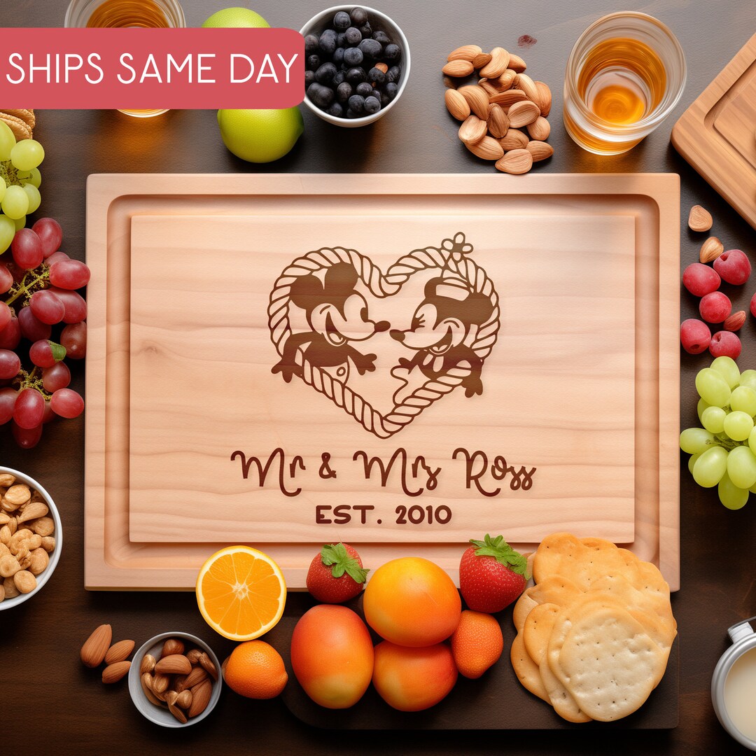 Personalized Steamboat Willie Cutting Board, Wedding Engagement Gift ...