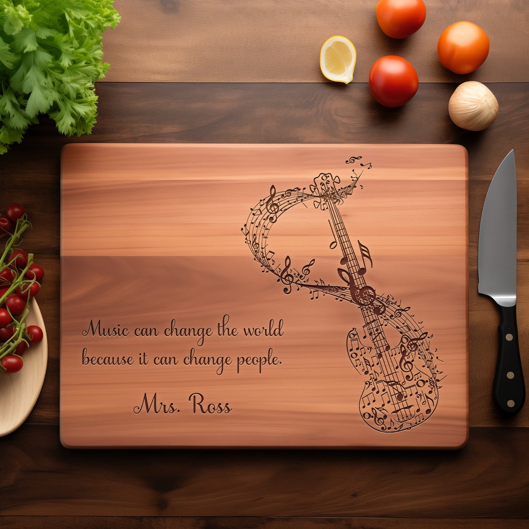 Music Note Cutting Board, Personalized Engraved Cutting Board, Music ...