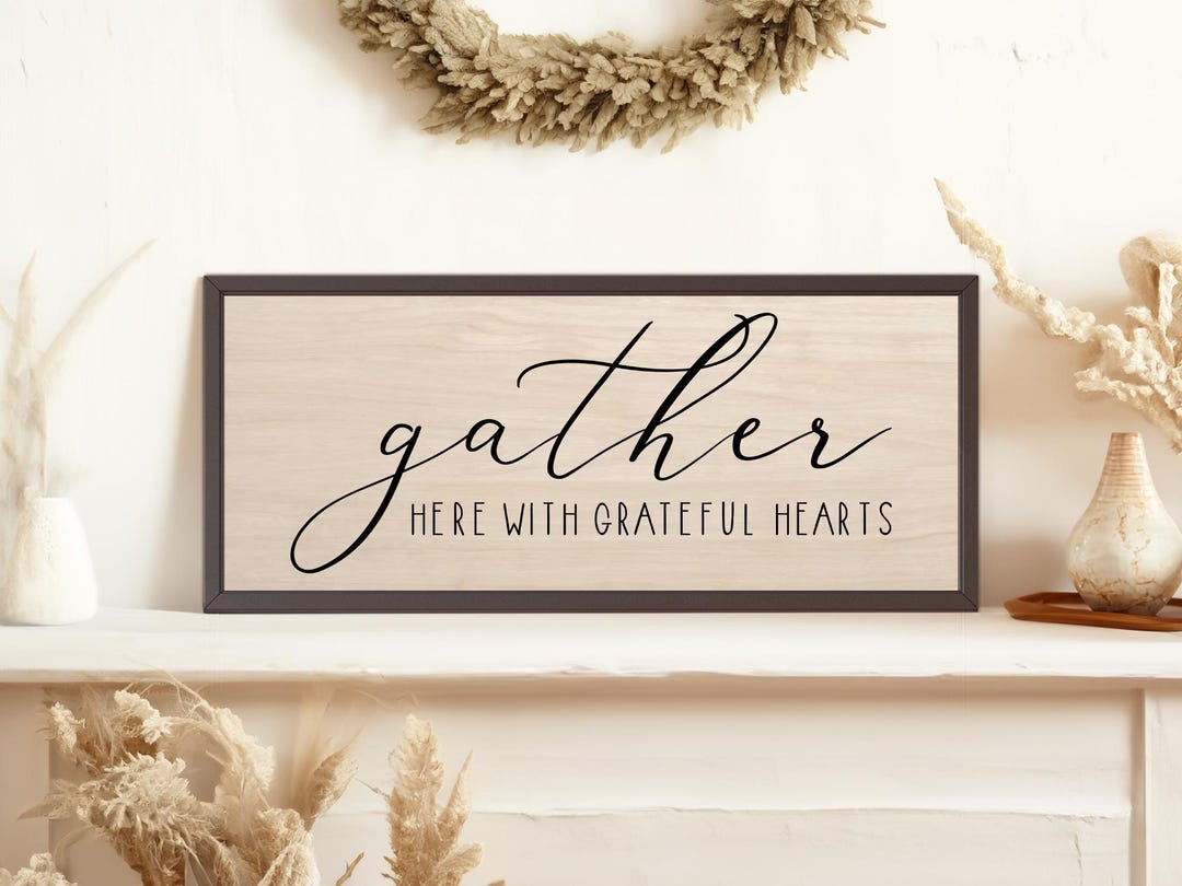 Letrero de madera Gather Here With Grateful Hearts, decoración de pared ...
