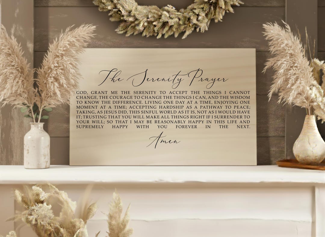 Serenity Prayer Wall Art, Scripture Wood Sign, God Grant Me the ...
