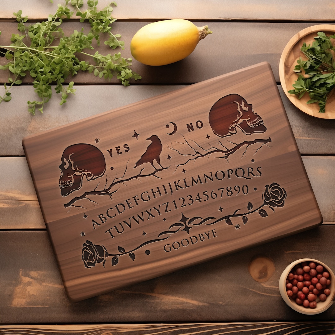 Ouija Board Kitchen Decor, Ouija Cutting Board, Engraved Wood Cutting ...