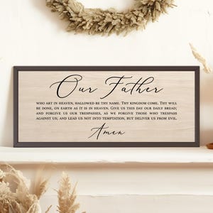 Our Father Sign, Our Father Who Art in Heaven, Christian Wall Art ...