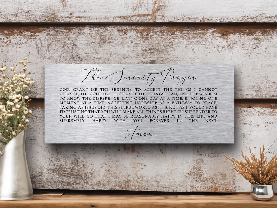 Serenity Prayer Metal Sign, Inspirational Signs, God Grant Me Prayer ...