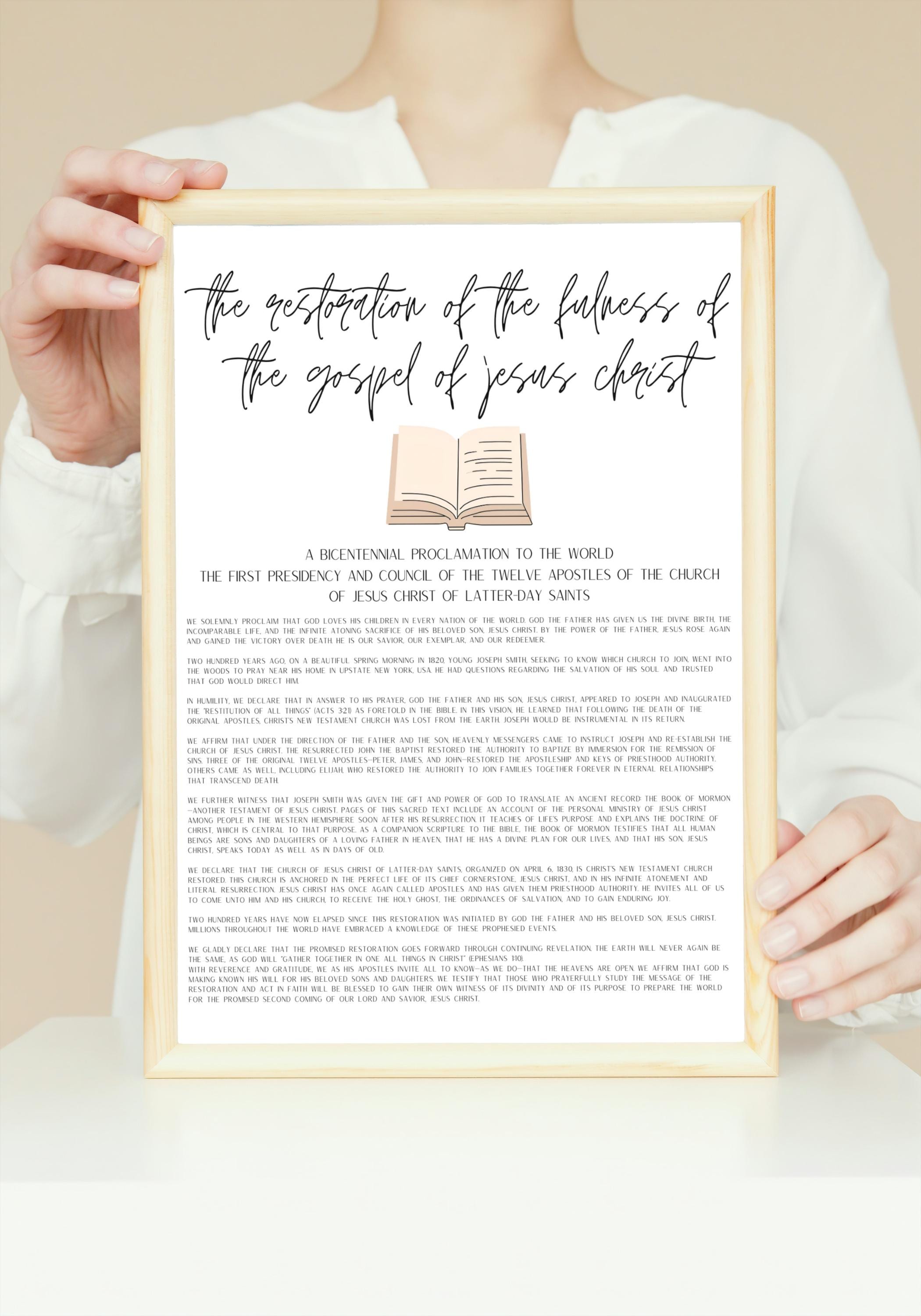 LDS the Restoration Printable | Digital Download | Church of Jesus ...