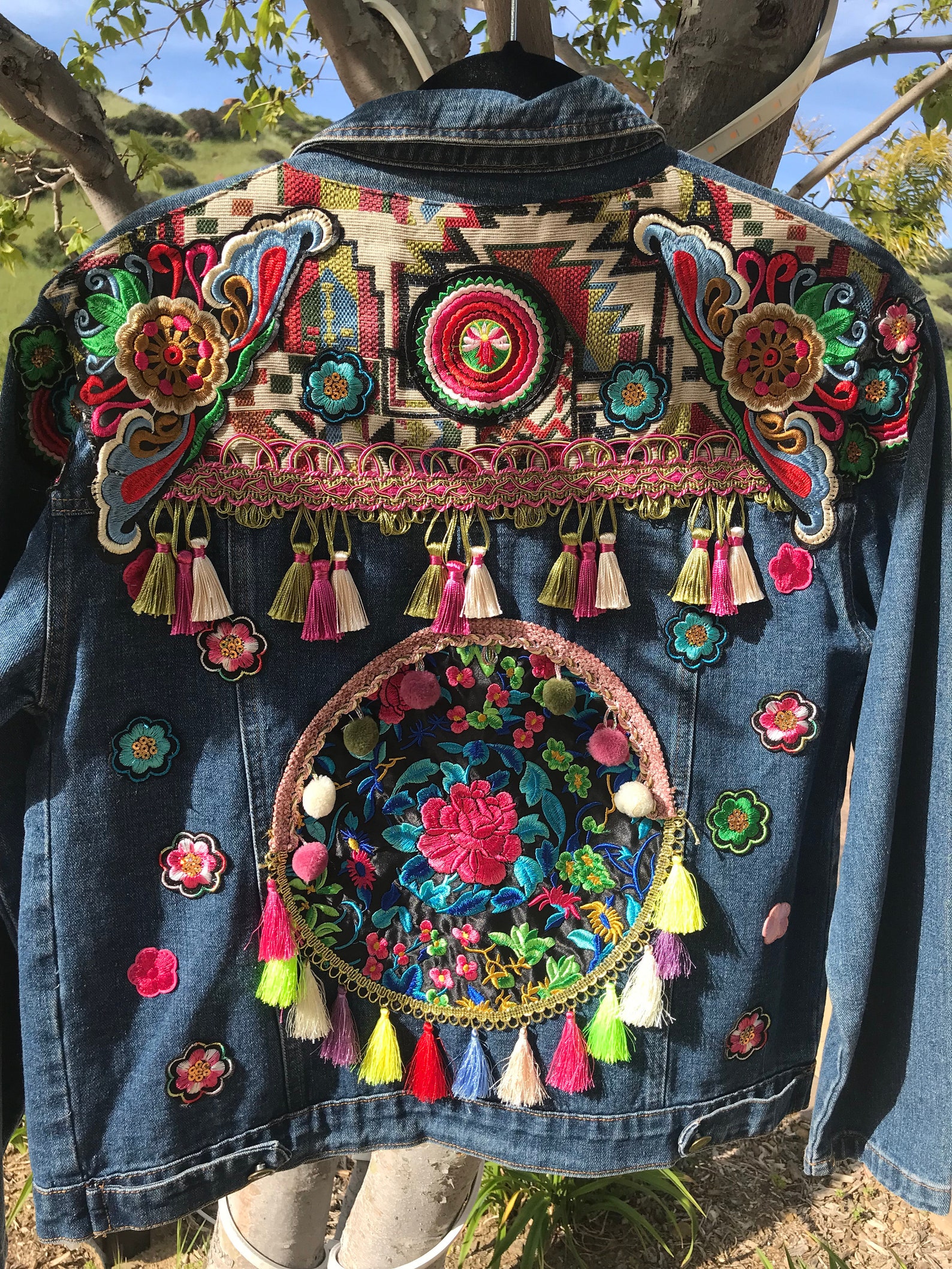 Buy Embroidered Embellished Jacket / Patchwork Jacket / Customised ...