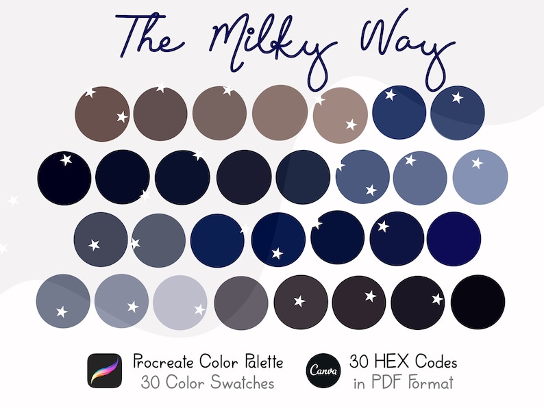 Milky Way, Procreate Color Palette, Color Swatches, iPad Procreate ...