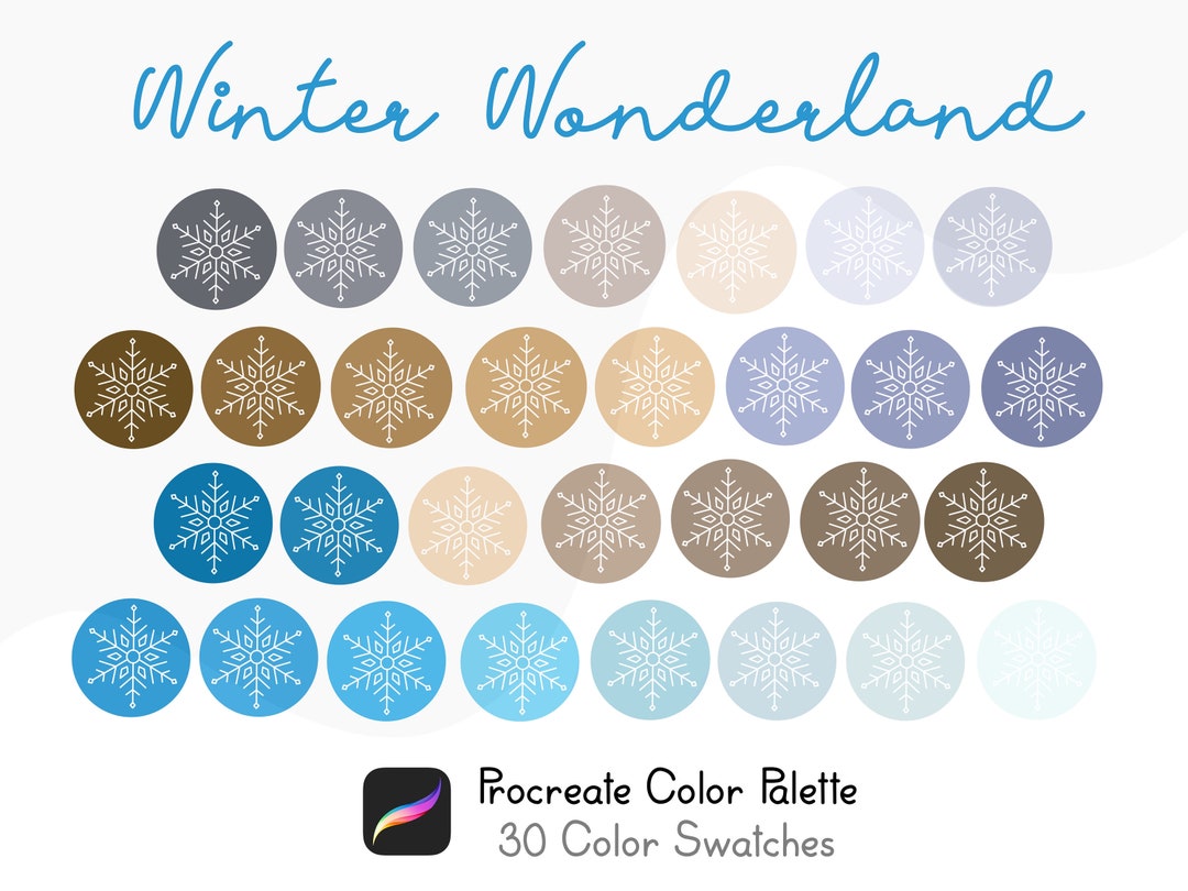 Winter Wonderland, Happy Holiday Procreate Color Palette, Christmas ...