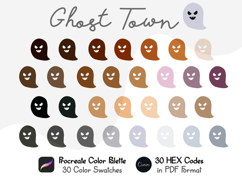 Ghost Town Halloween Procreate Color Palette Witch Color - Etsy