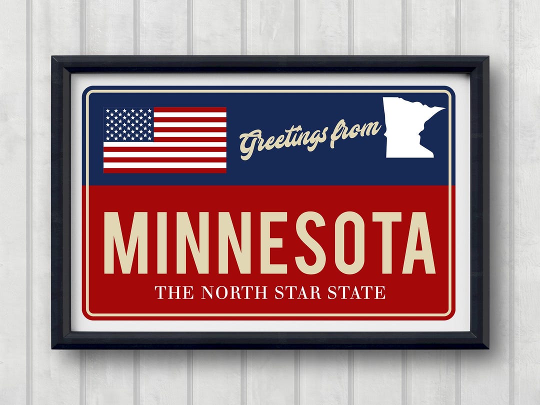 Greetings From Minnesota Svg,north Star State Digital Design,state Map ...
