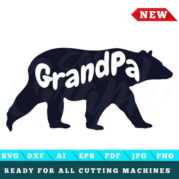 Grandpa Bear Svg Filegrandpa Bear Vectorbear T Shirt Etsy