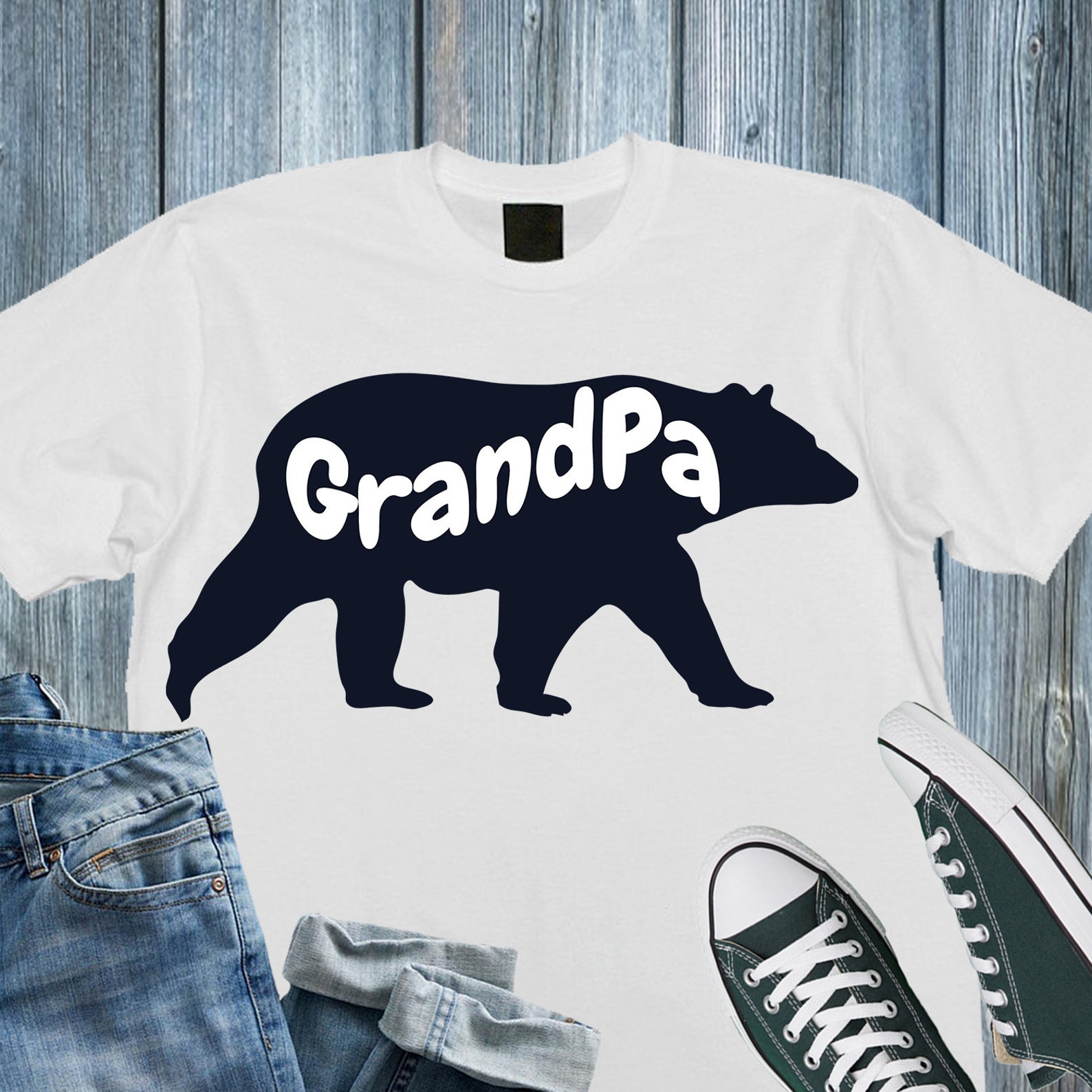Grandpa Bear Svg Filegrandpa Bear Vectorbear T Shirt Etsy