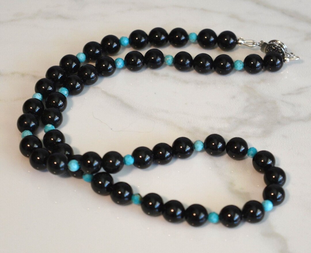Luxurious Black Jade Jewelry, Black Jade and Robins Egg Blue Turquoise ...