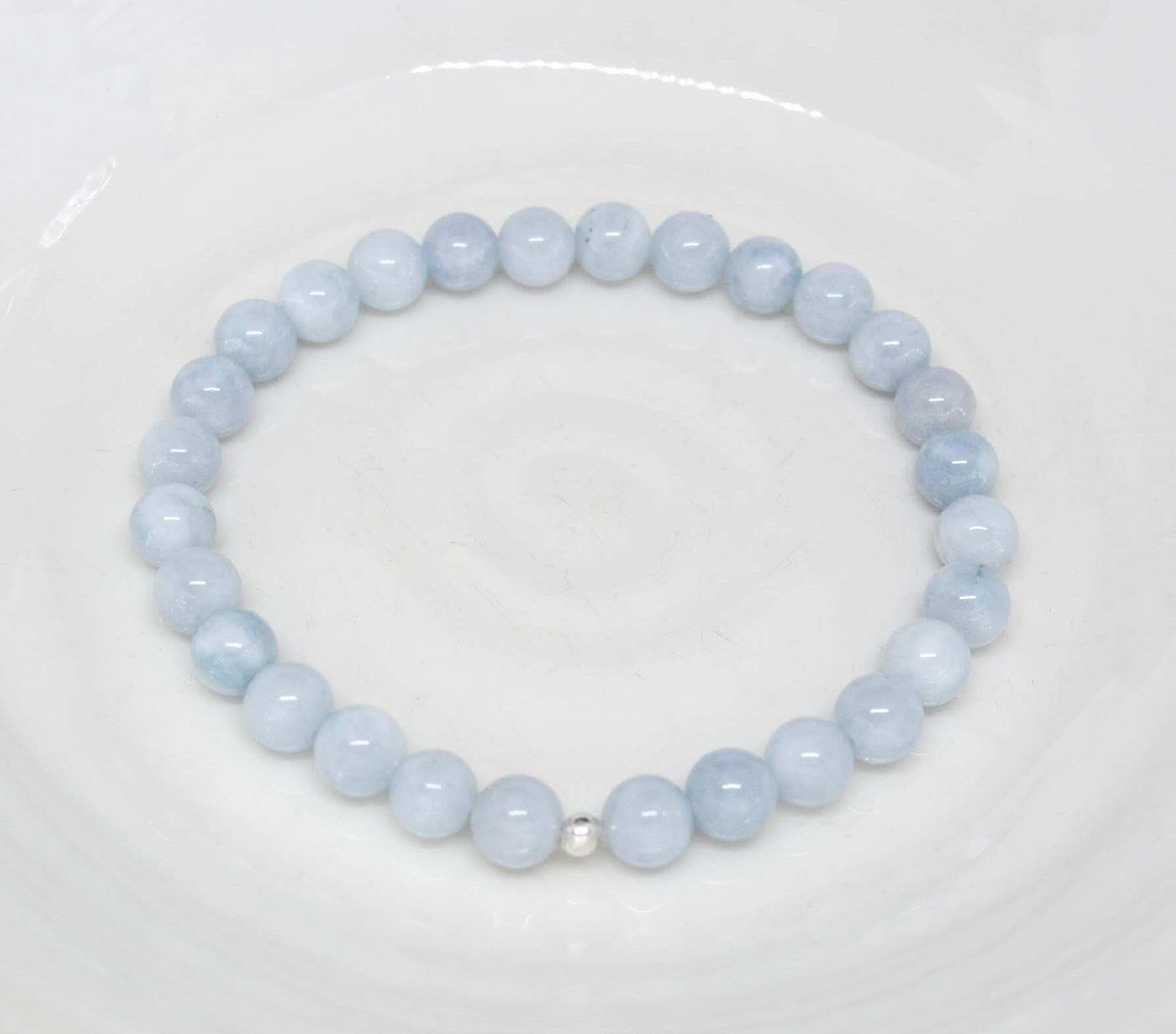 Blue Jade Bracelet by Jama Studio Baby Blue Milky Jade Beaded - Etsy