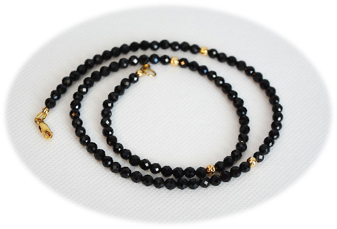 Natural Black Spinel Necklace by Jama Studio, Black Spinel Jewelry ...