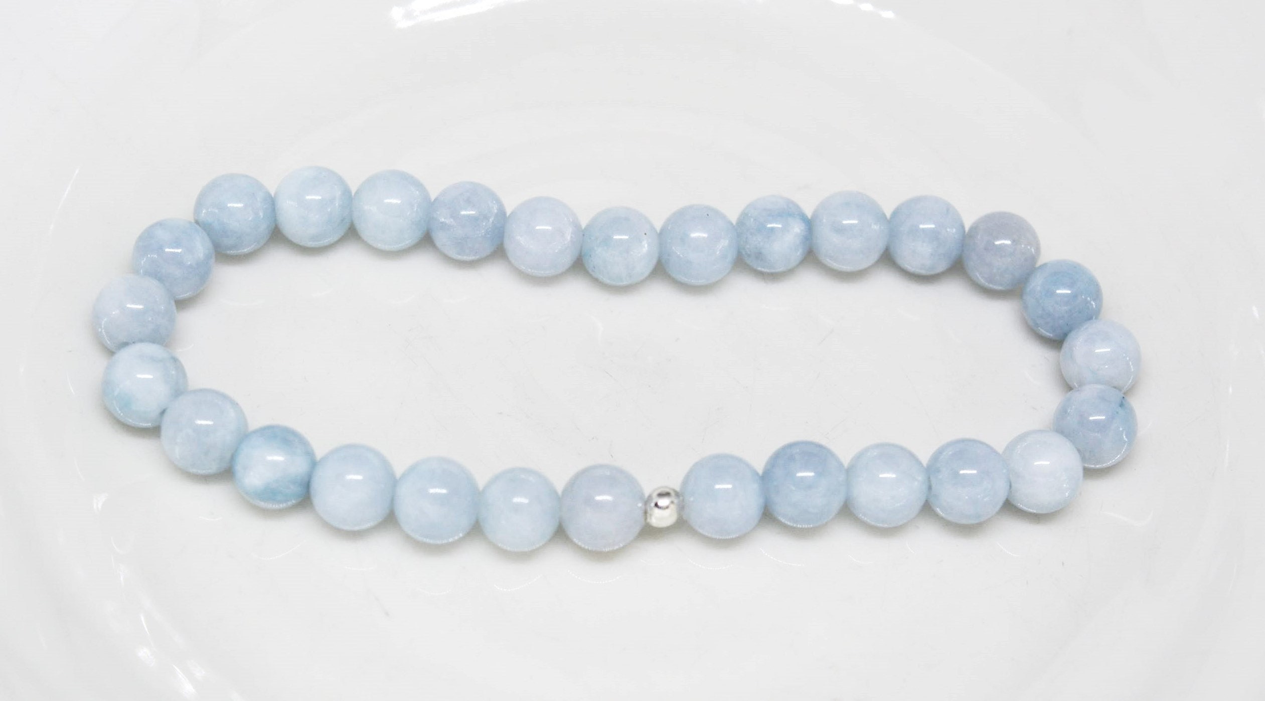 Blue Jade Bracelet by Jama Studio Baby Blue Milky Jade Beaded - Etsy
