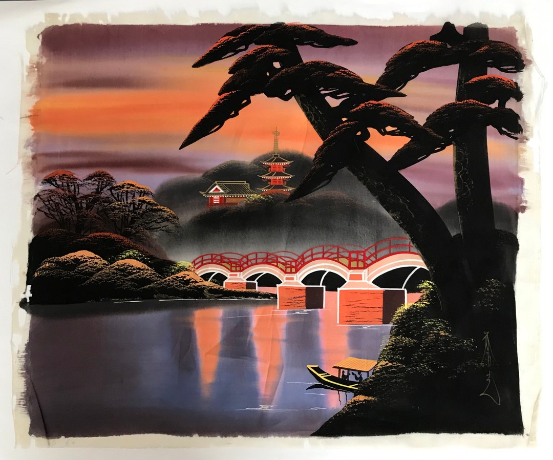 Rare Original Japanese Silk Landscape - Etsy