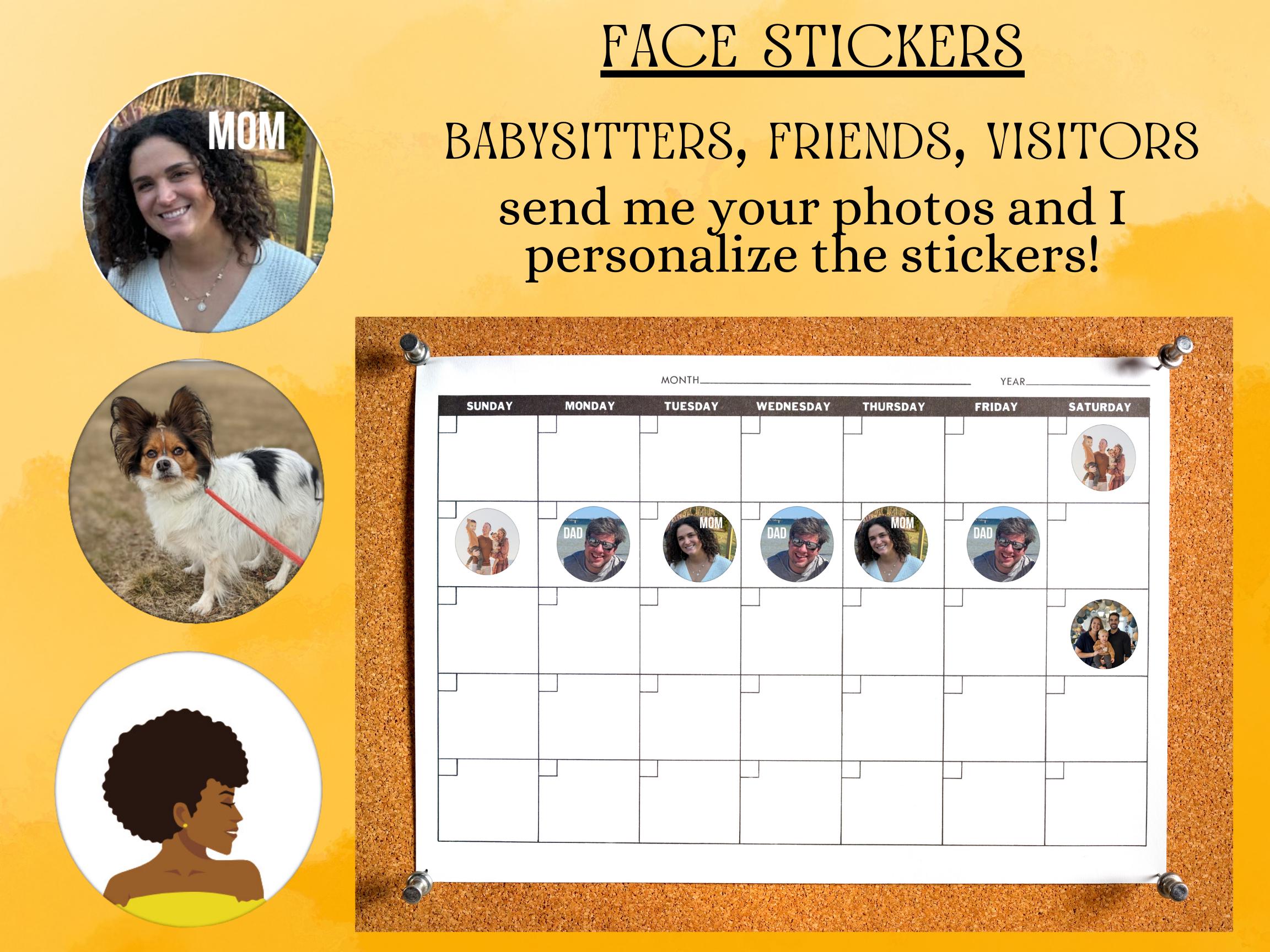 Customized Sticker Pages for Kids Calendars and Planners, Personalized ...