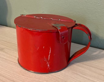 Vintage Red Tin Cups - Etsy