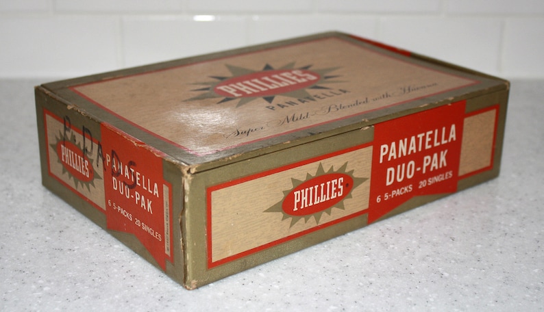 Phillies Panatella Cigar Box - Philadelphia USA - 1957 Bayuk Cigar Inc ...