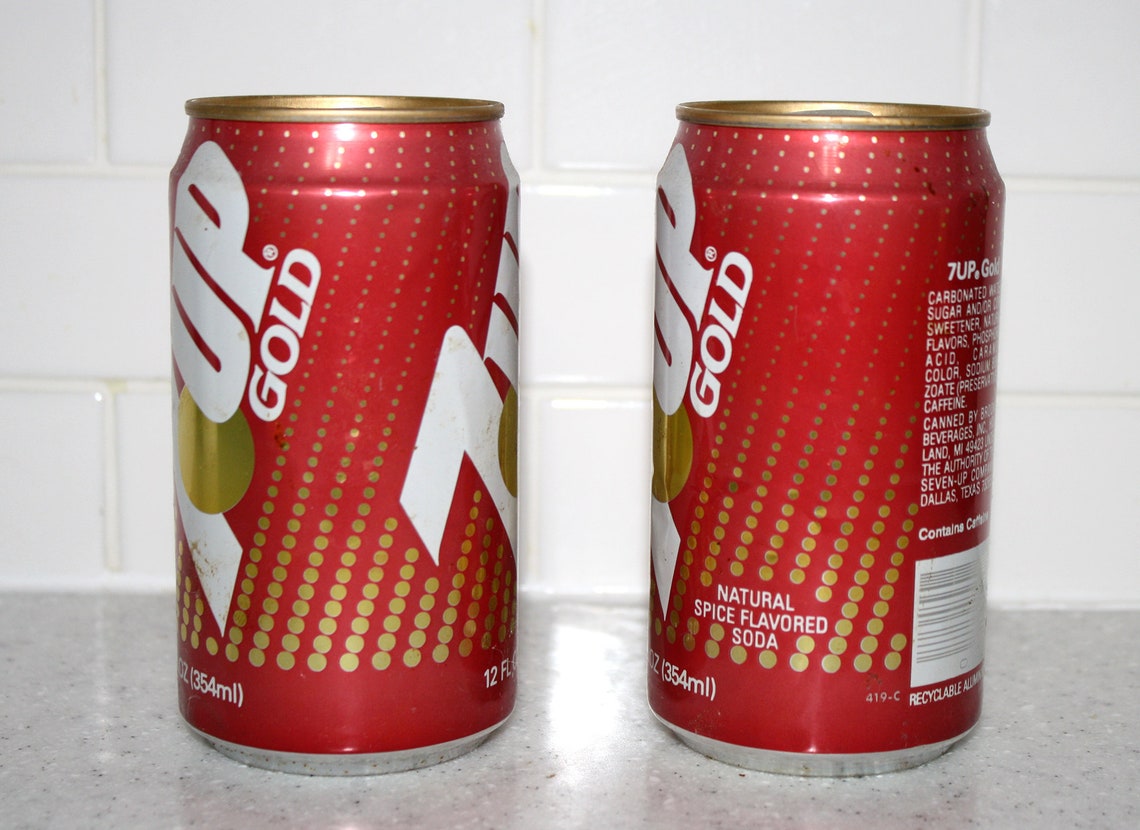 7 up Gold Cans Discontinued Soda From 1988 Rare Cans Spice Beverage - Etsy