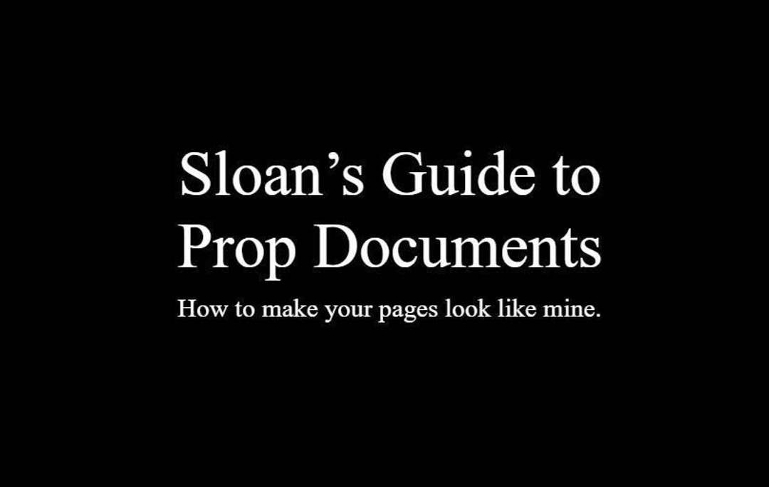 Sloan's Guide to Prop Documents - Etsy