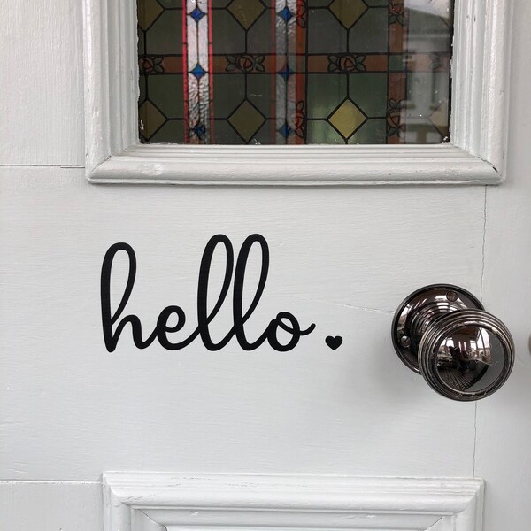 Hello Door Decal - Etsy
