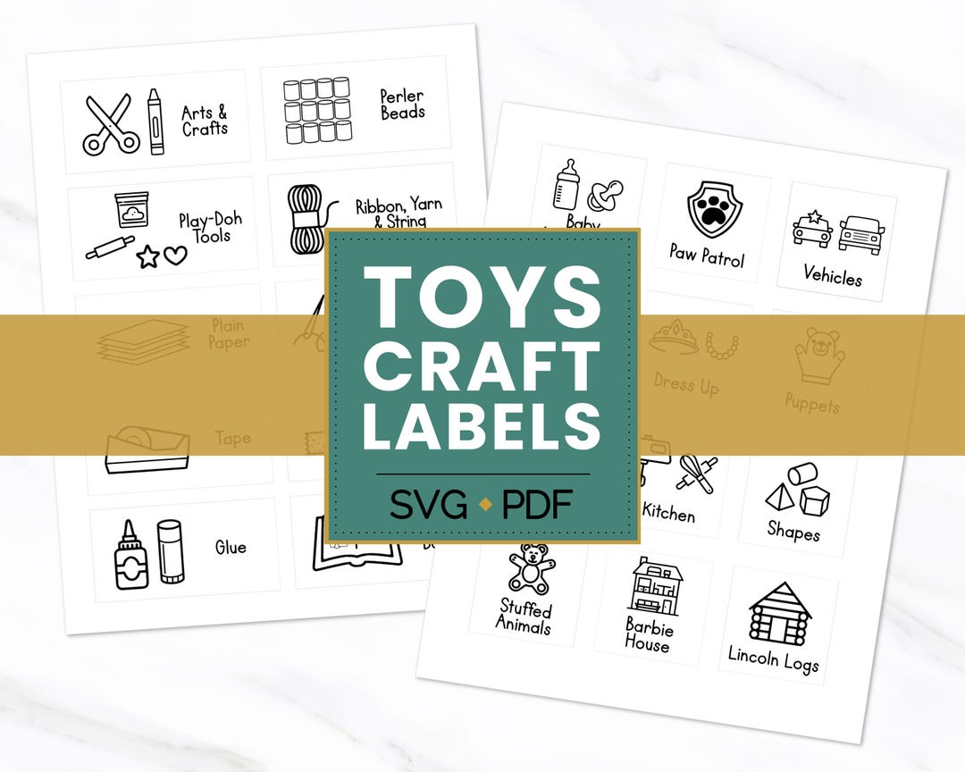 Digital Download Playroom Labels • SVG Toy Labels • Arts and Crafts ...