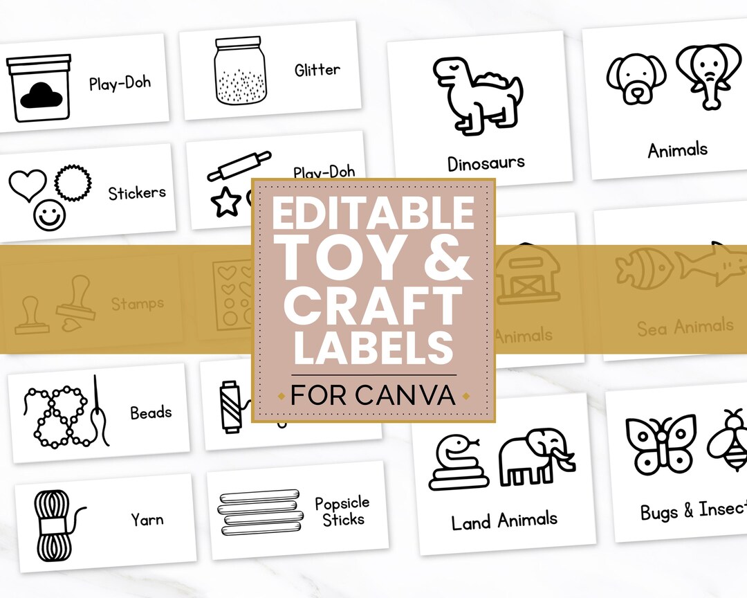 Editable Playroom Labels • Canva Toy Organization - Etsy
